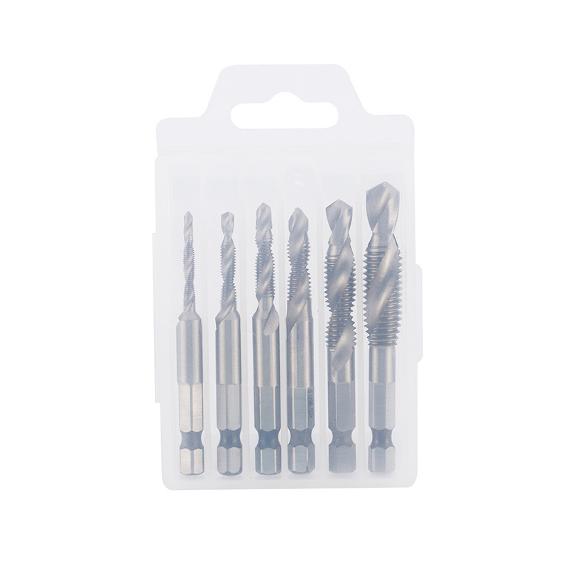 Shank Spiral Screw Thread Taps Drill Bits Set Hex Tap Drill Bits ...
